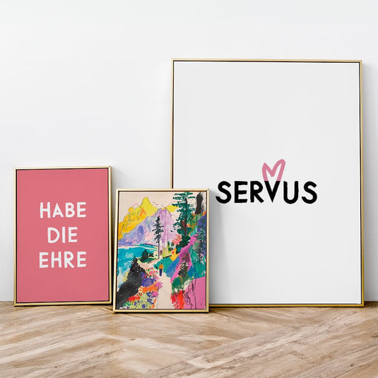 Servus mit Herz • bayerische Wandkunst • Poster für waschechte Bayern ...